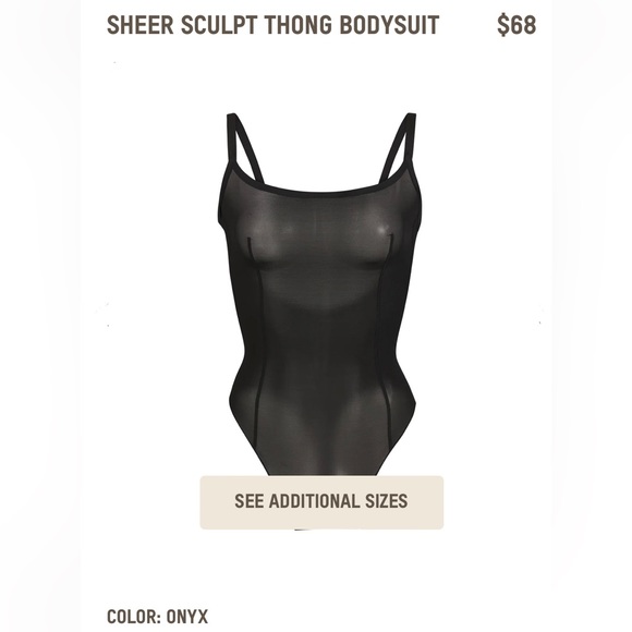 Skims Tops Skim Sheer Sculpt Thong Bodysuit 2m Poshmark